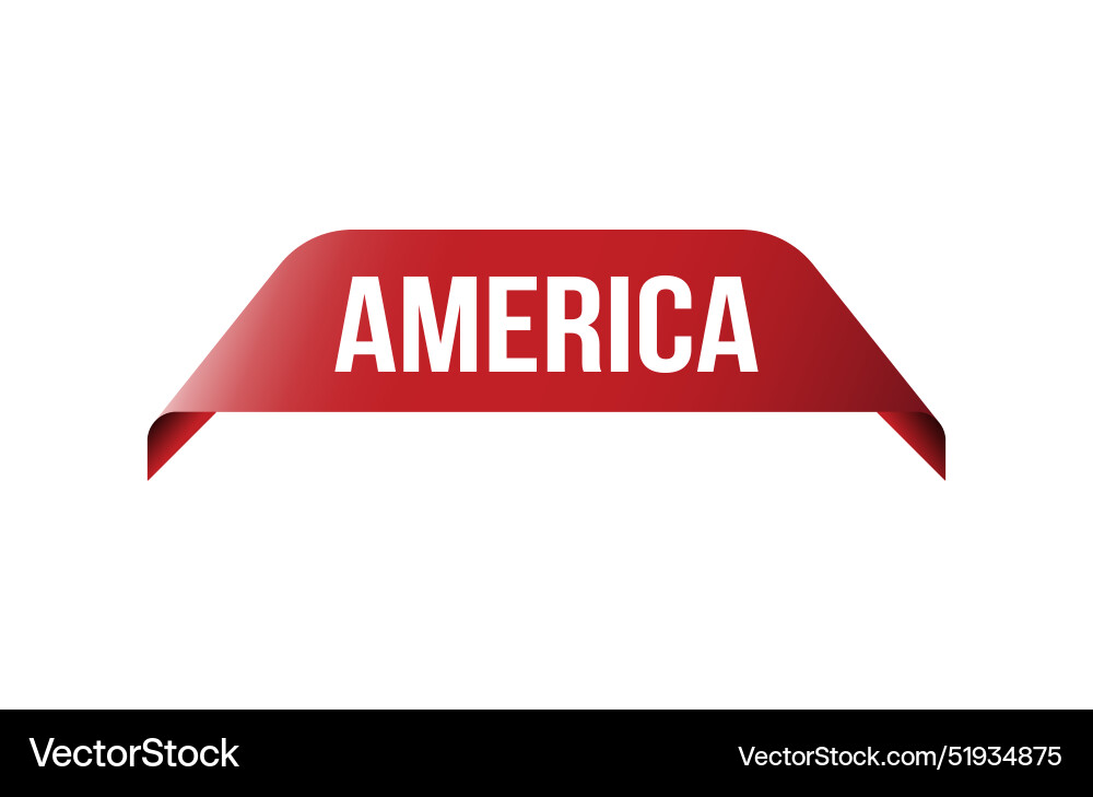 Red banner america on white background Royalty Free Vector