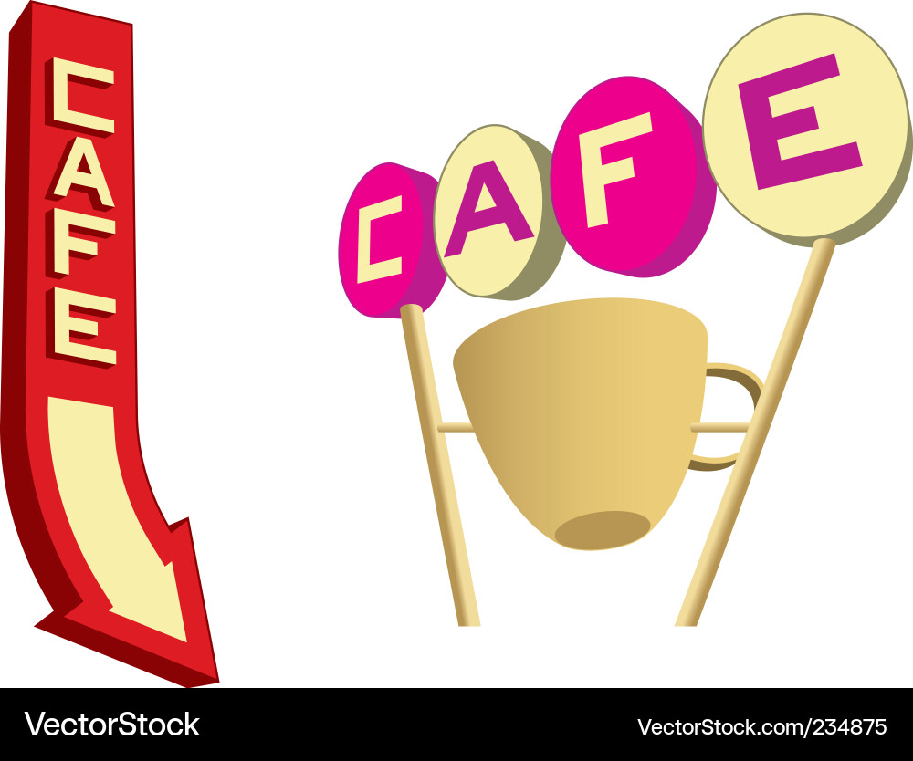 Retro Cafe Signs Royalty Free Vector Image - VectorStock