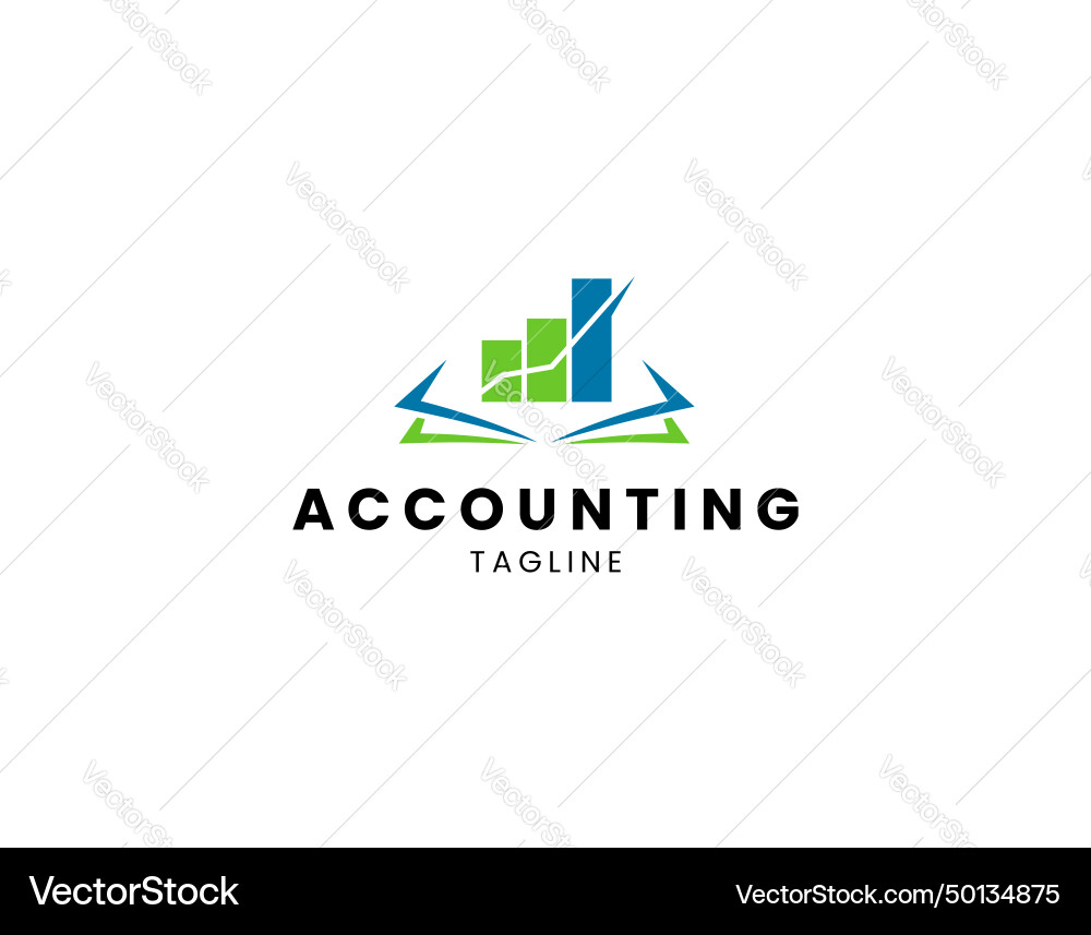 Simple accounting book business logo design Vector Image