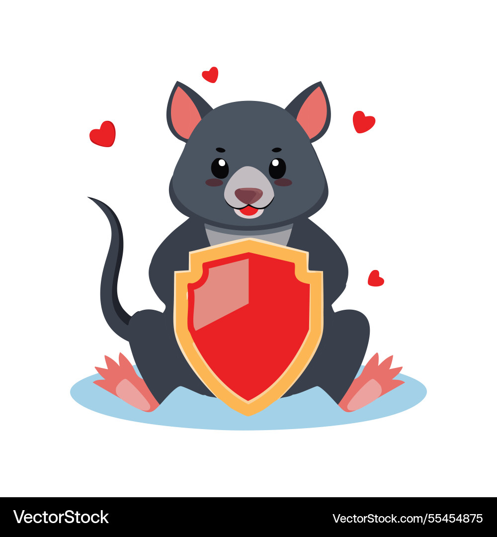 Tasmanian devil with shield Royalty Free Vector Image