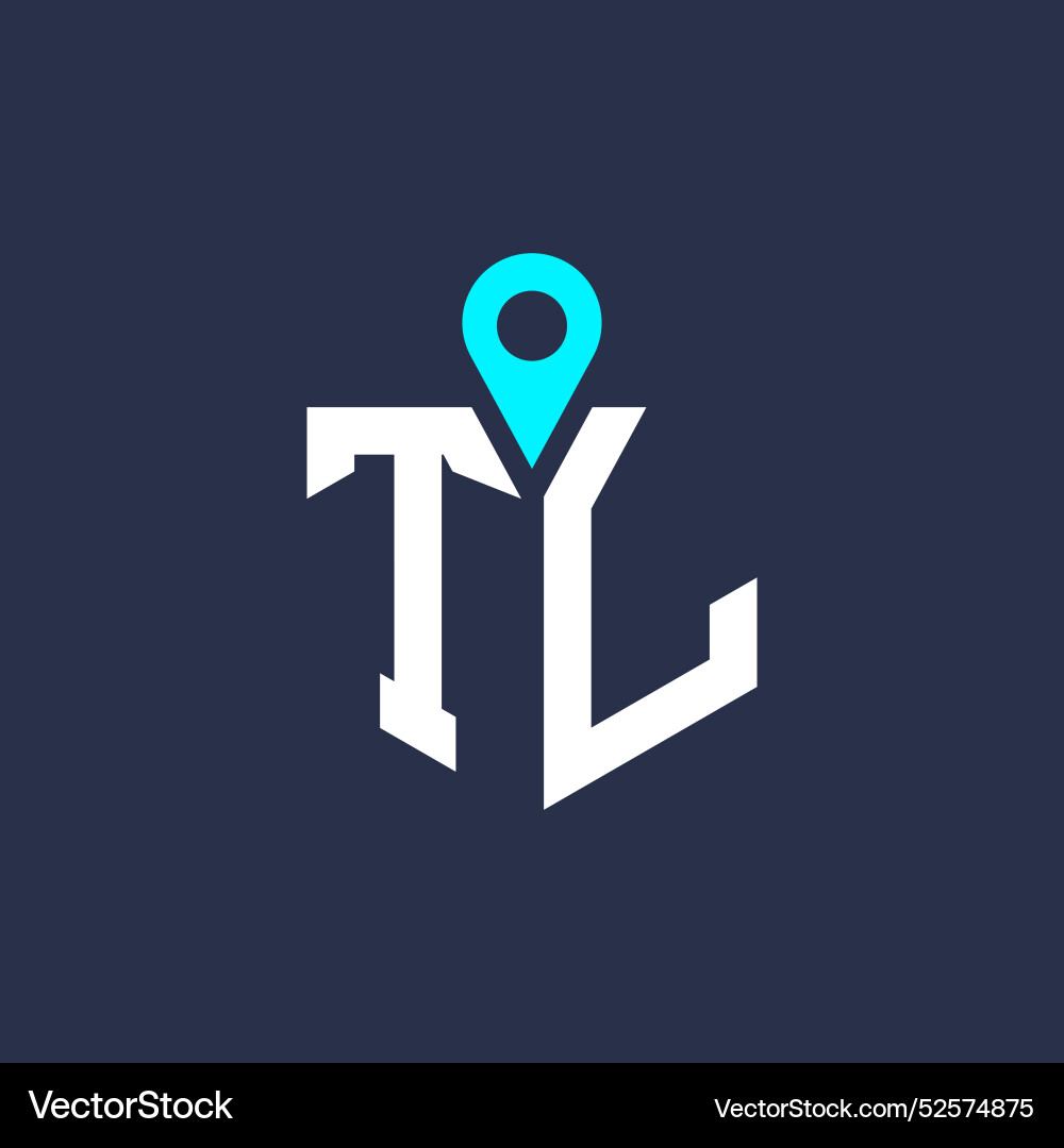 Tl location logo design for recruitment Royalty Free Vector