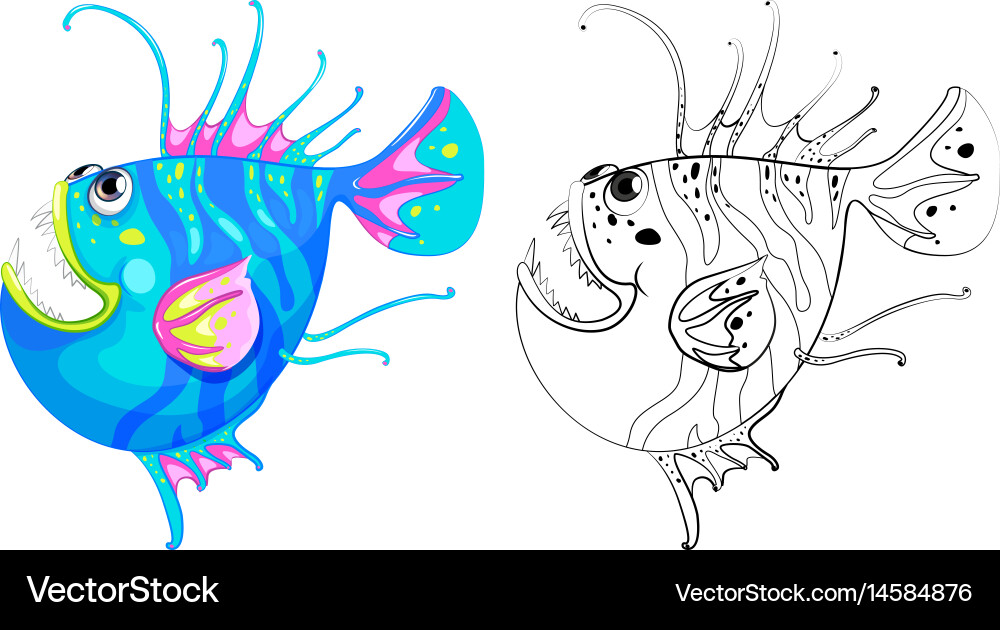 Animal outline for fancy fish Royalty Free Vector Image