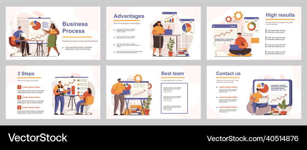 Business process concept for presentation slide Vector Image