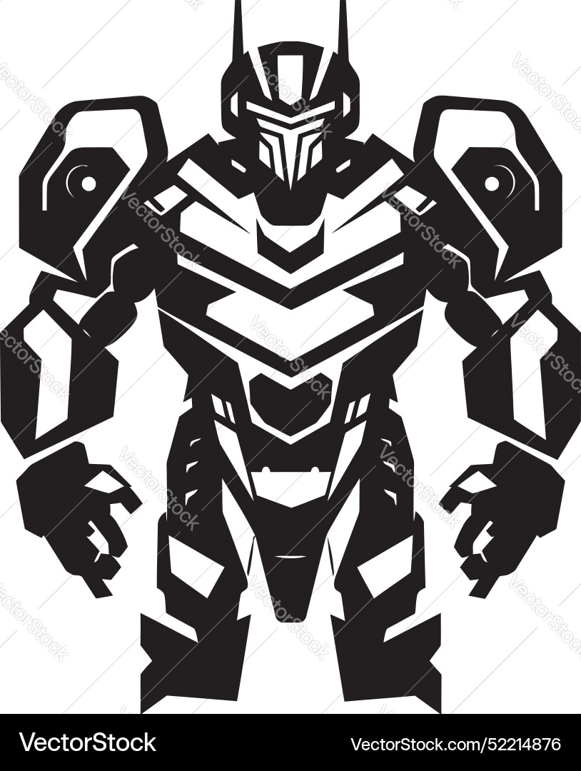 Combat guardian black machine symbol Royalty Free Vector