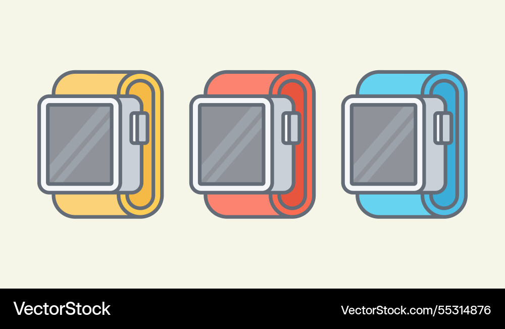 Digital hand watch Royalty Free Vector Image - VectorStock