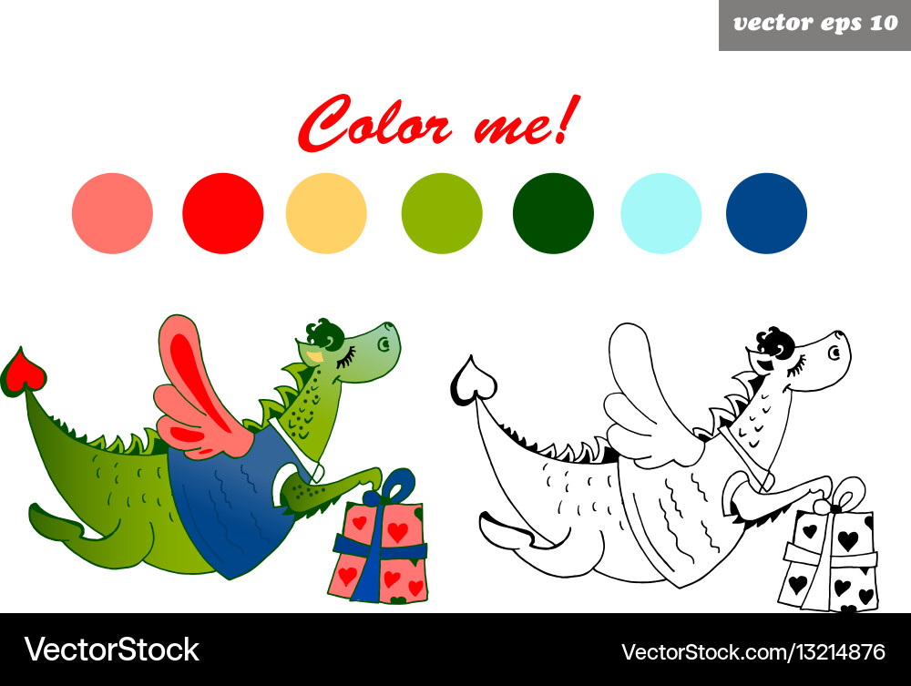 Dragon color Royalty Free Vector Image - VectorStock