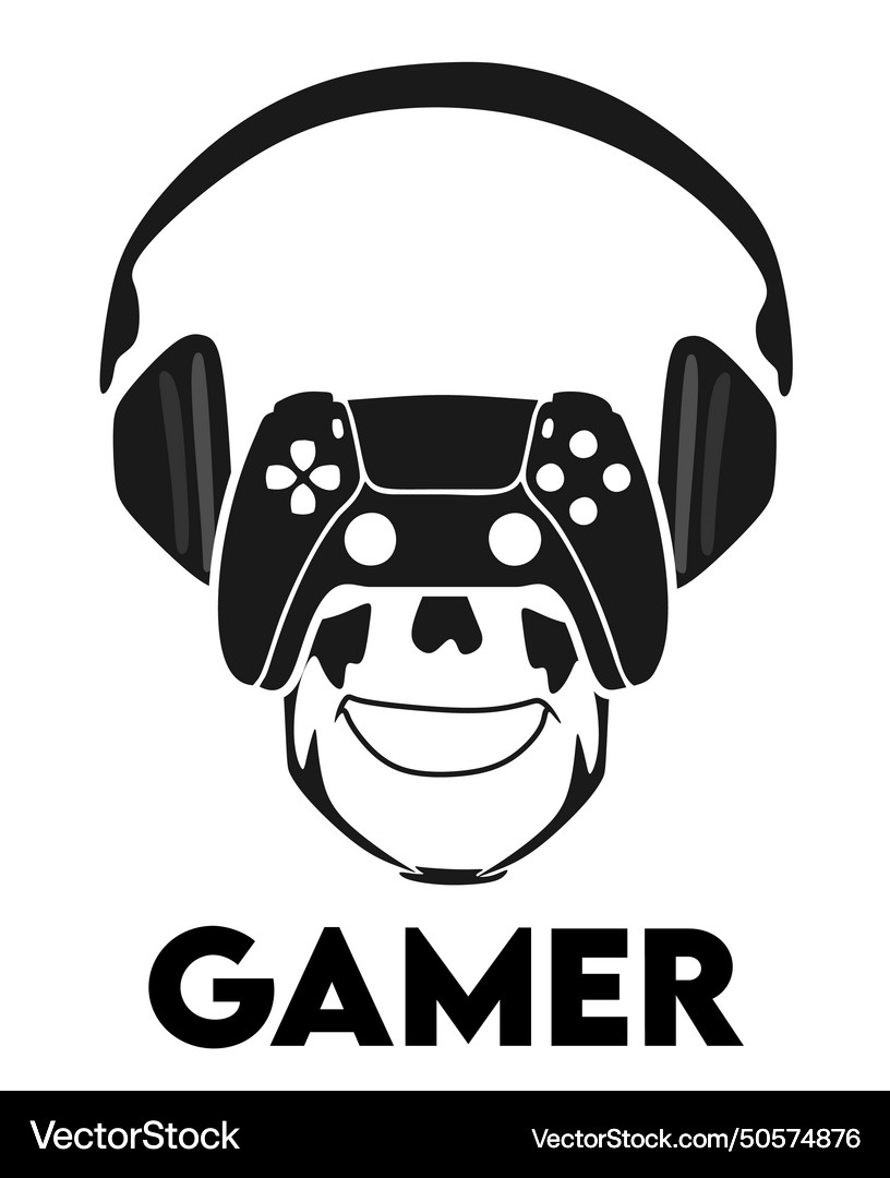 Gaming logo with console zone Royalty Free Vector Image