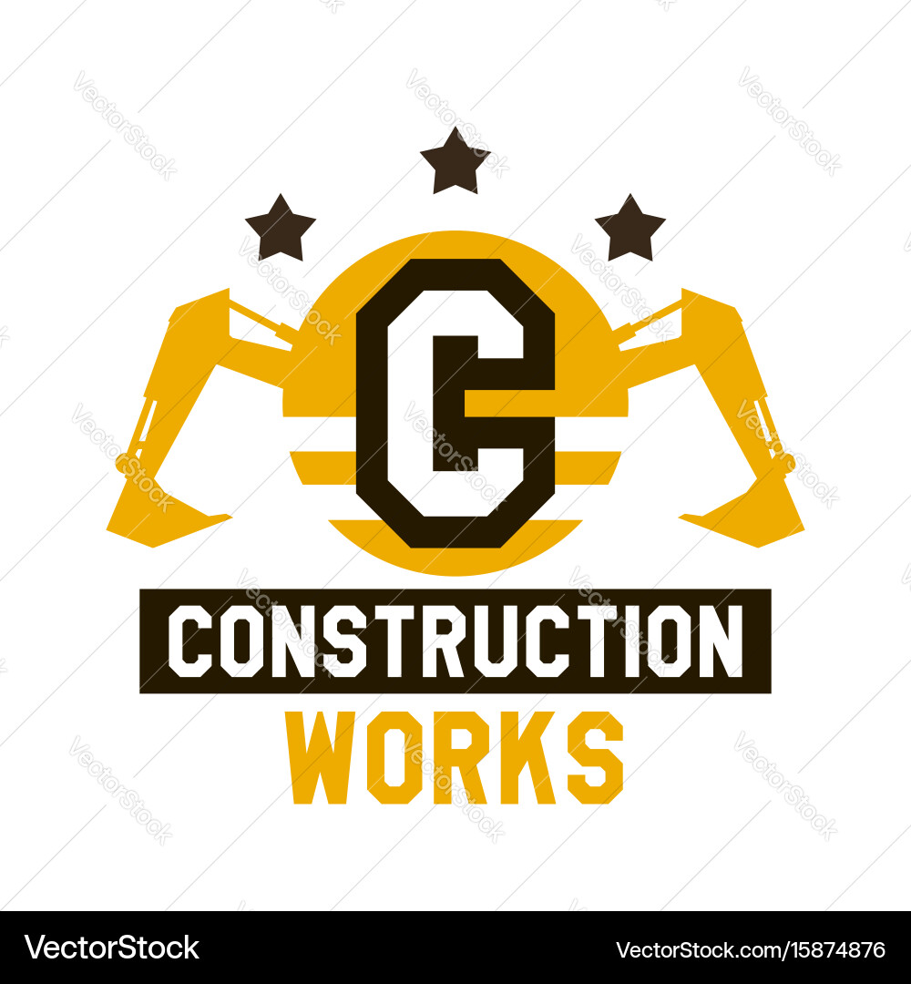 Logo of construction work the letter Royalty Free Vector