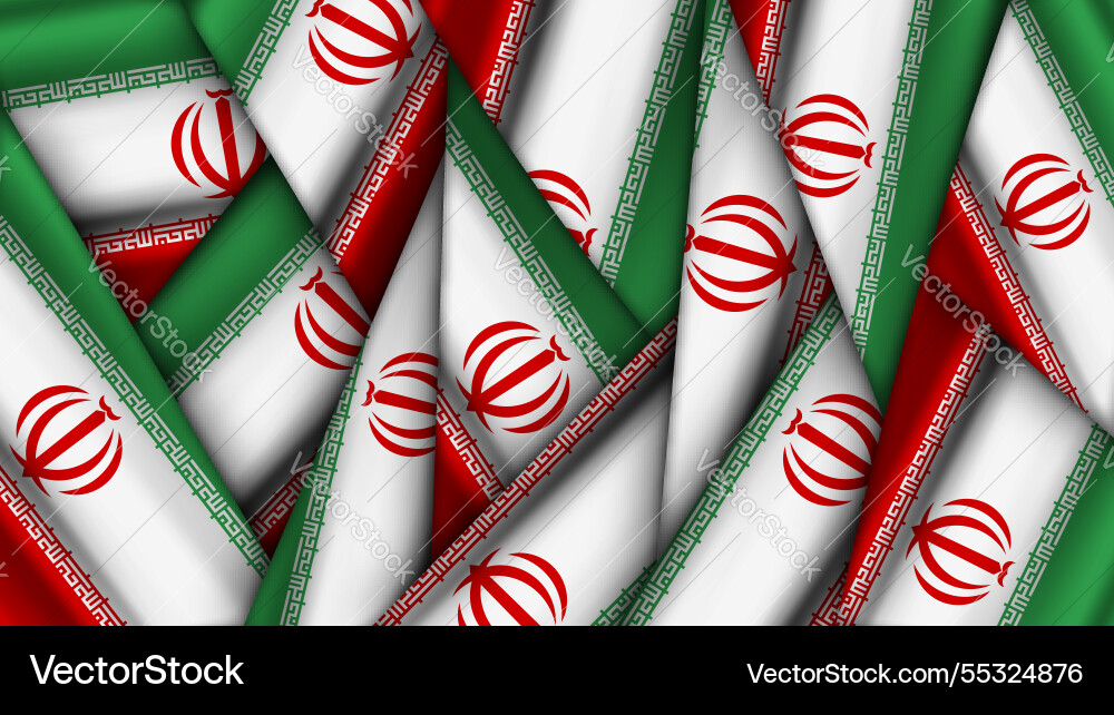Set of iran flags stacked on top each other Vector Image