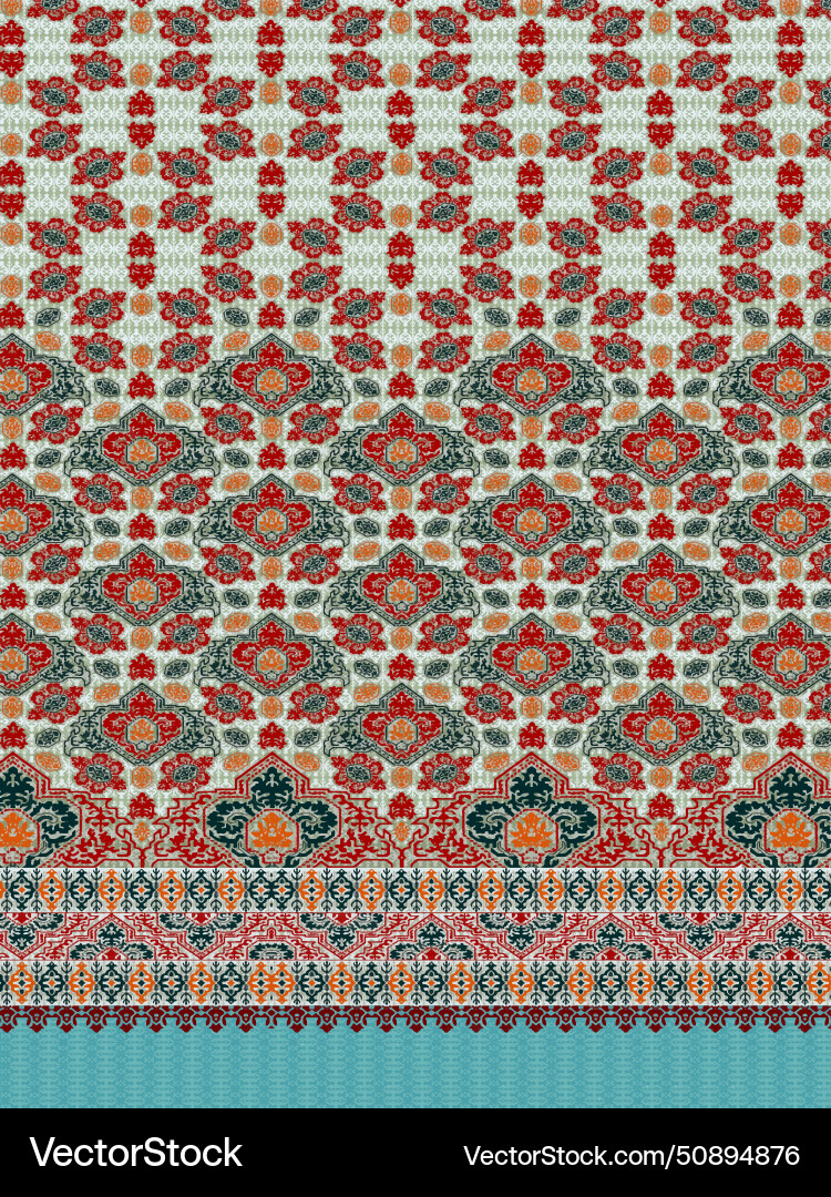Textile kurti design digital printing Royalty Free Vector