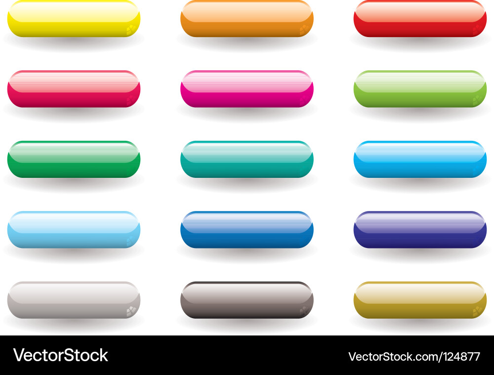 Gel button set Royalty Free Vector Image - VectorStock