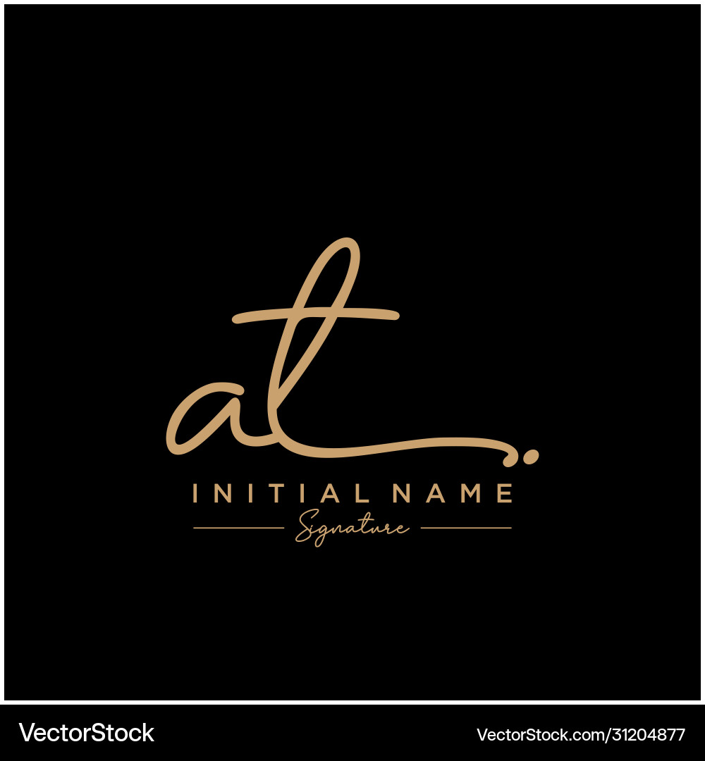 Letter at signature logo template Royalty Free Vector Image