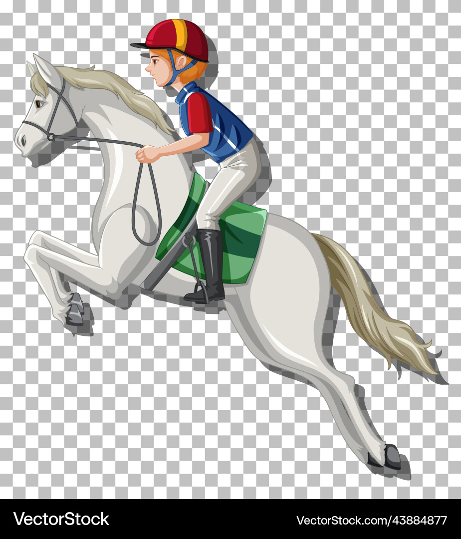 Man riding a horse isolated Royalty Free Vector Image
