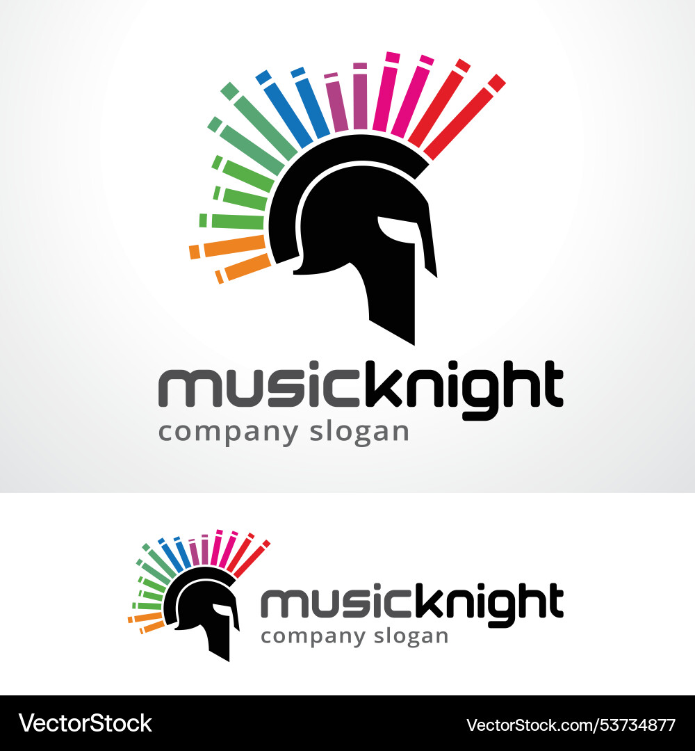 Music knight logo template design emblem Vector Image