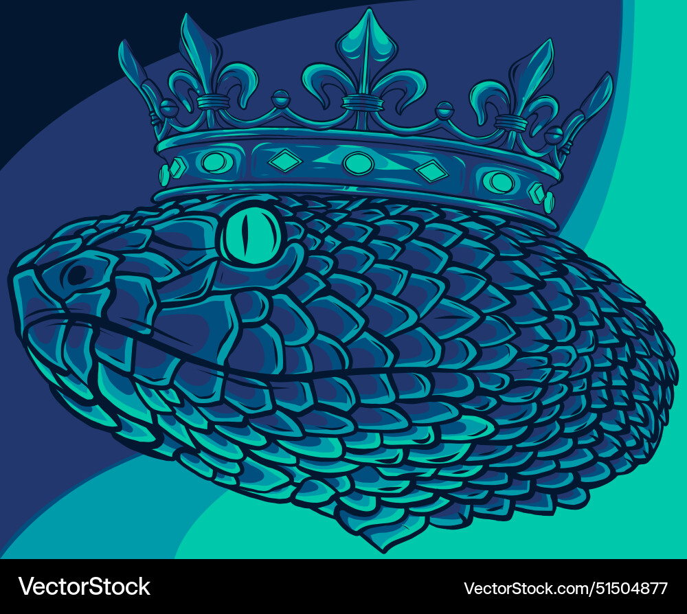 Snake crown template design Royalty Free Vector Image