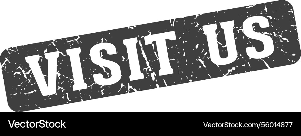 Visit us rectangular sign stamp Royalty Free Vector Image