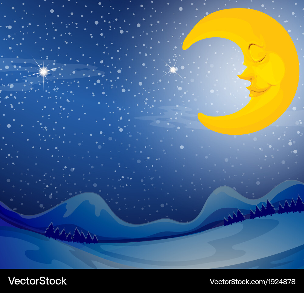 A sleeping moon Royalty Free Vector Image - VectorStock