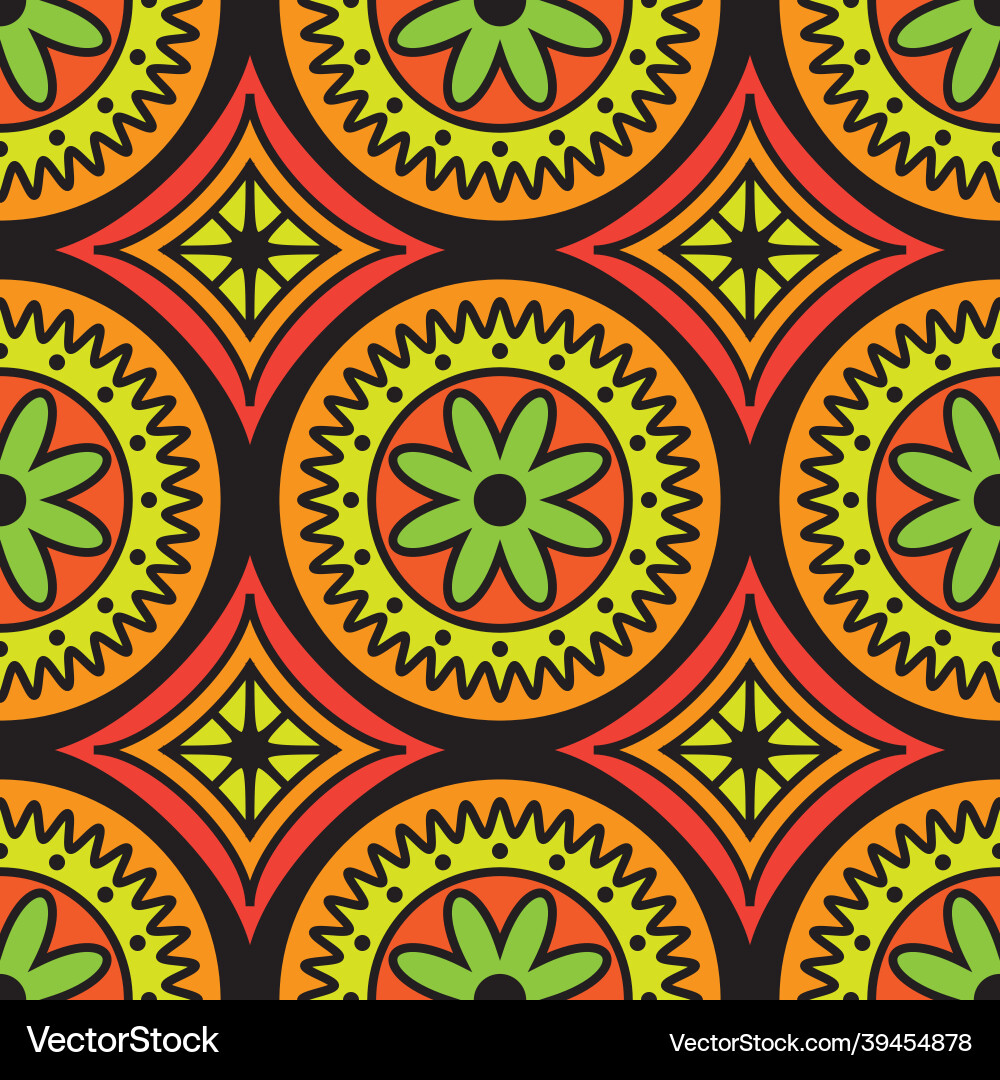 African flower pattern design Royalty Free Vector Image