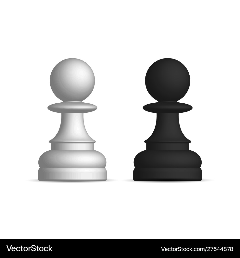 Black and white chess piece pawn Royalty Free Vector Image