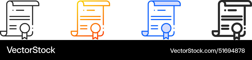 Declaration iconthin linear gradient blue stroke Vector Image