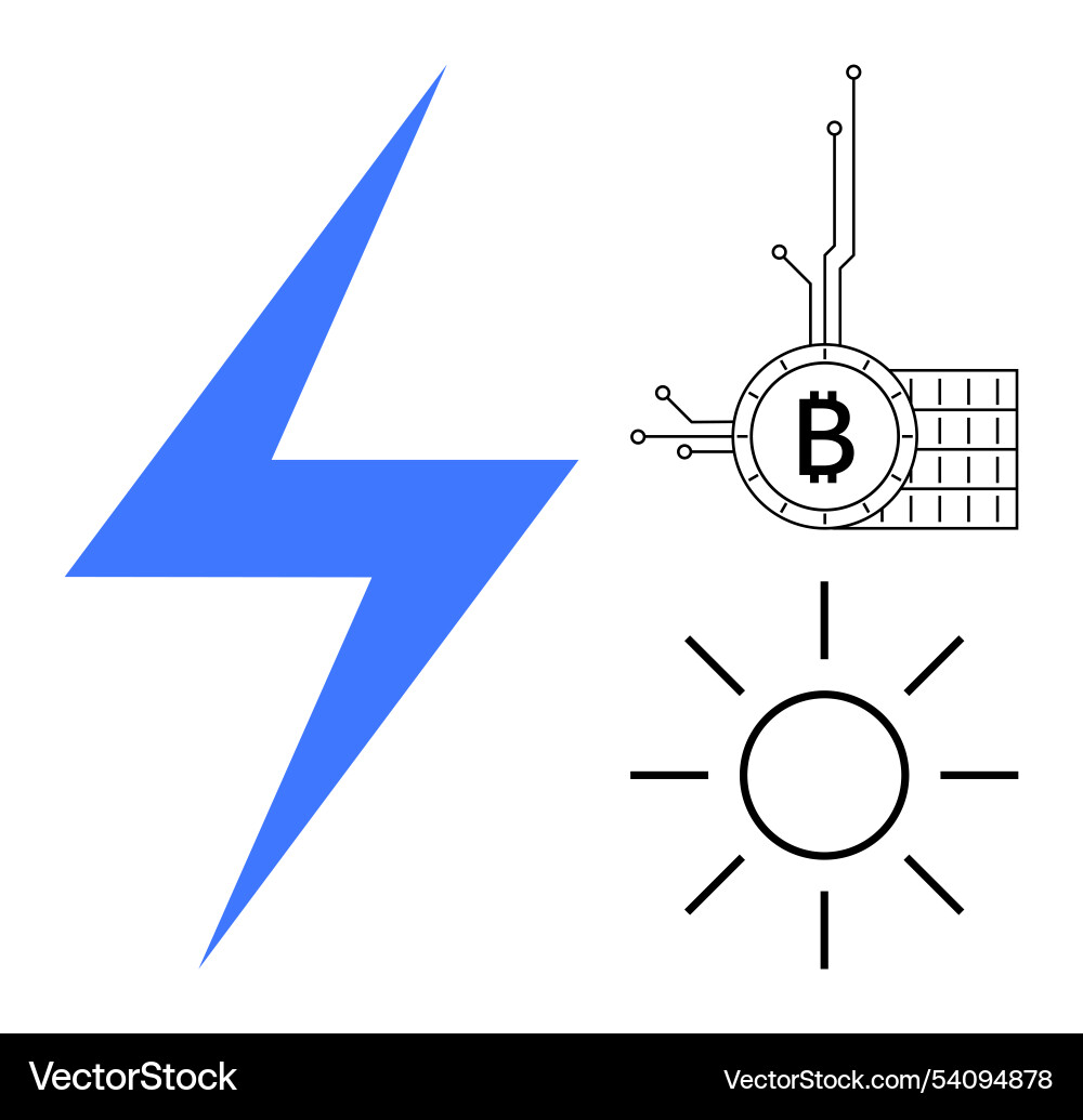 Energy efficiency and cryptocurrency concept Vector Image