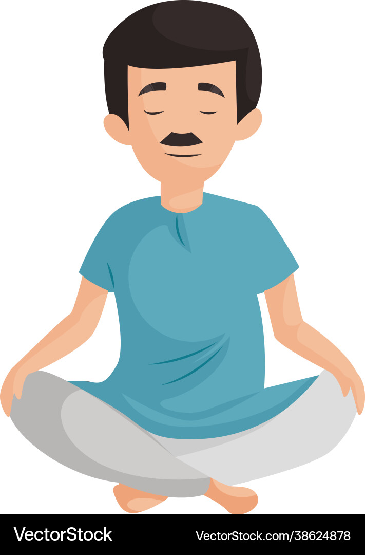 Happy man cartoon character Royalty Free Vector Image