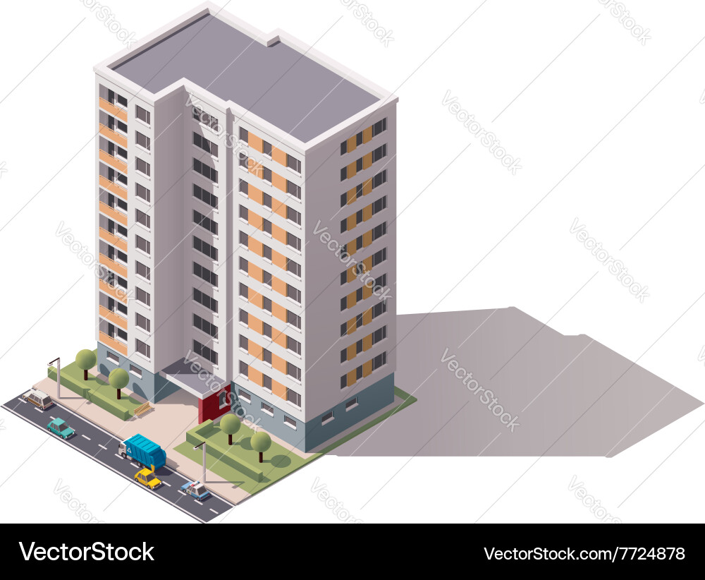 Isometric building Royalty Free Vector Image - VectorStock
