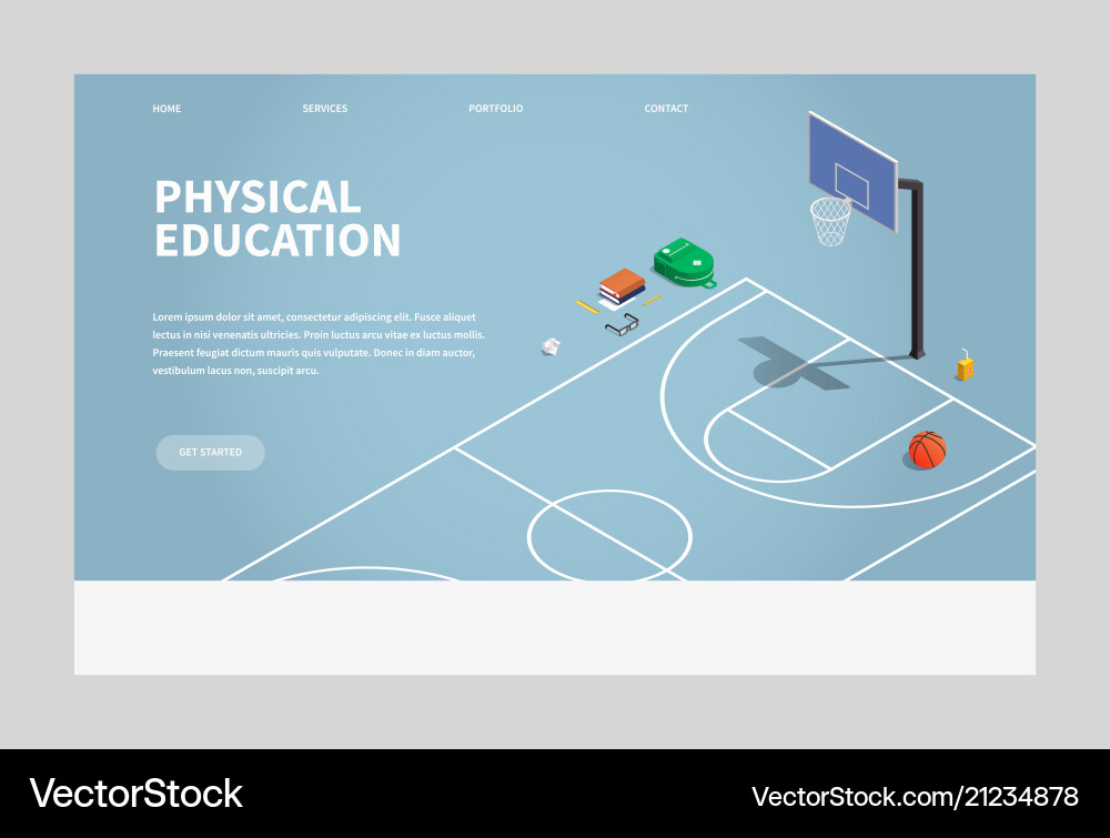 Isometric physical education Royalty Free Vector Image