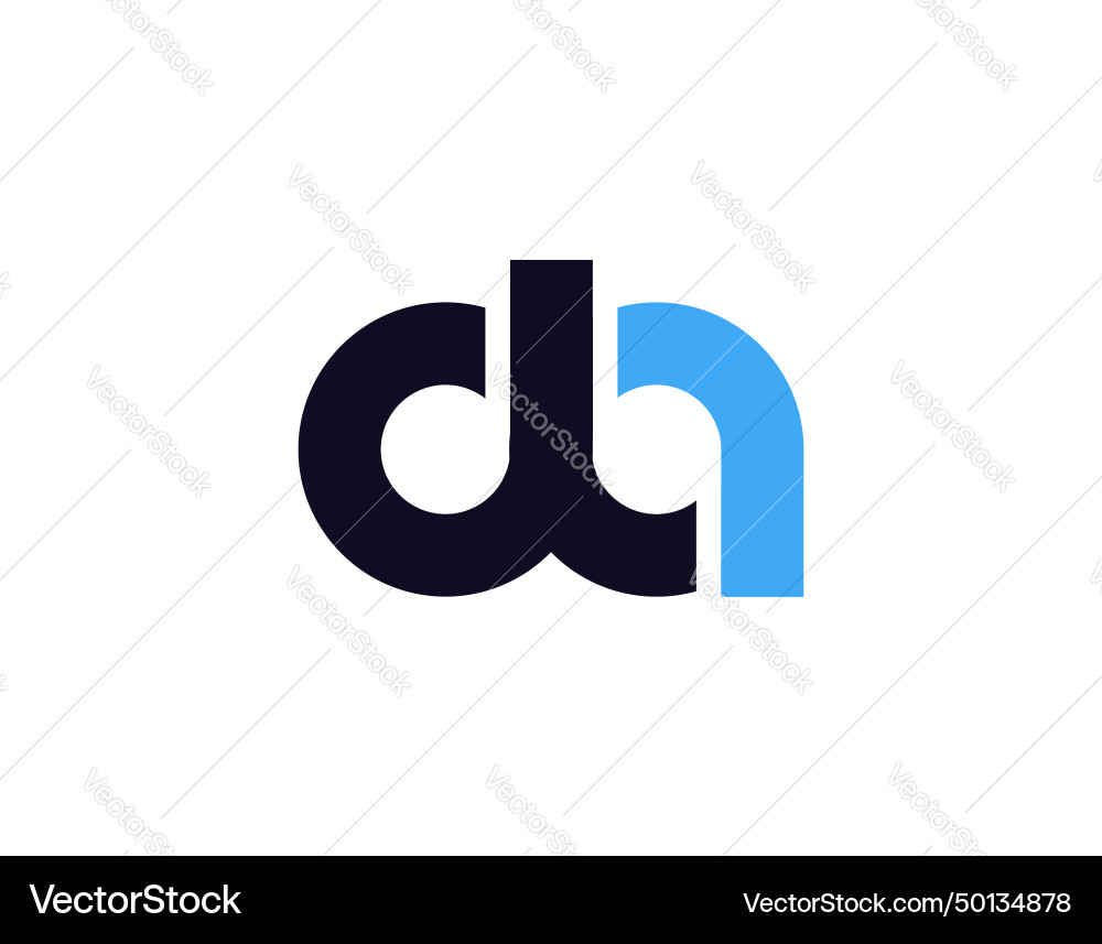 Simple blue initial letter da logo design template