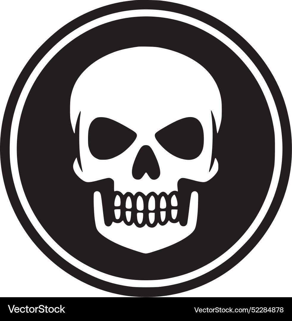 Skull - black and white isolated icon Royalty Free Vector