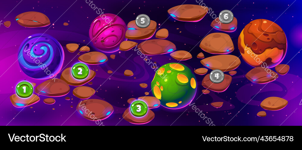 Space game background cartoon ui design Royalty Free Vector