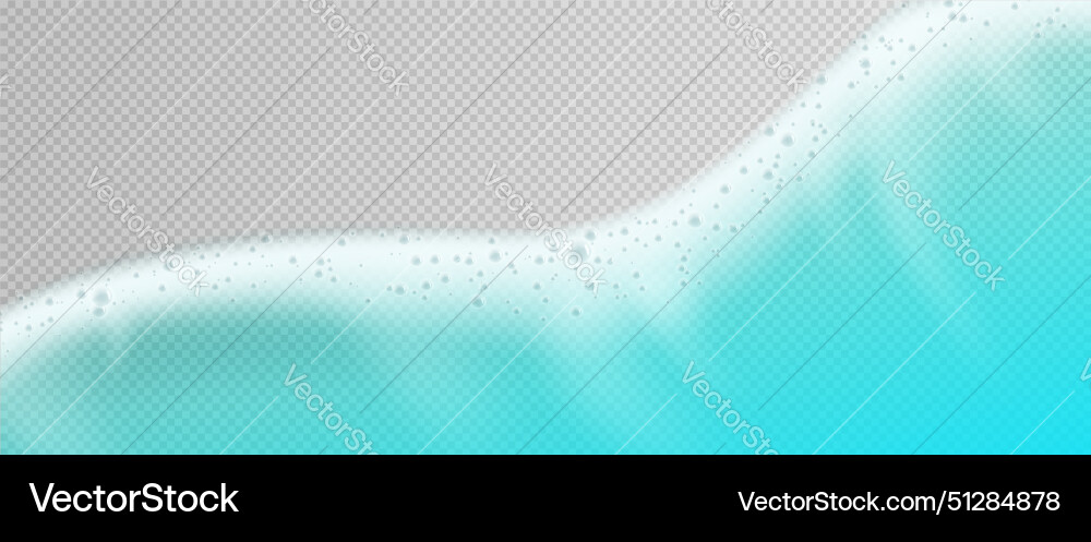 Top view on sea blue water wave with white foam Vector Image