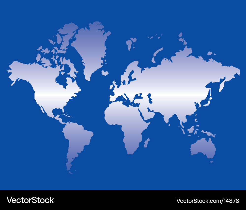World map blue Royalty Free Vector Image - VectorStock
