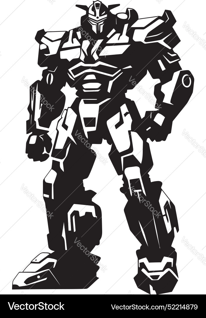 Aerial protector black armed robot iconic design Vector Image