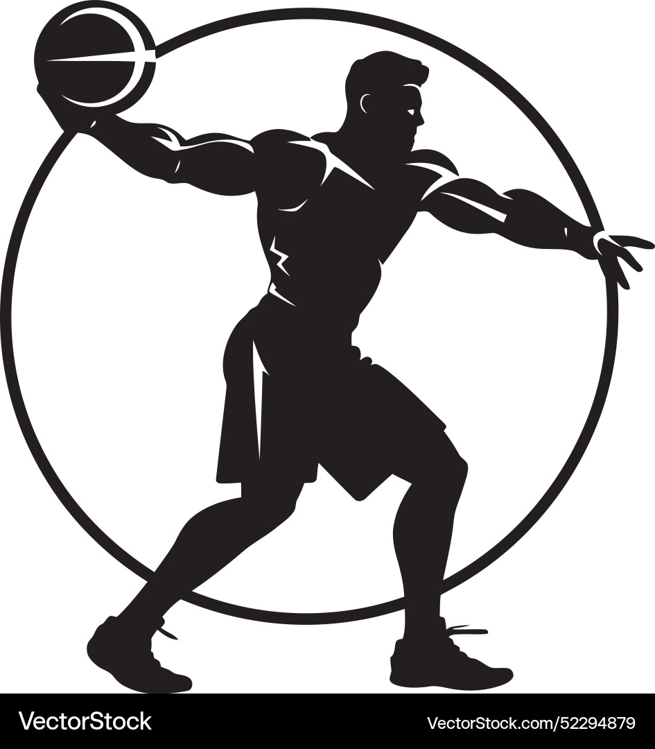Black and bold athlete posepowerful Royalty Free Vector