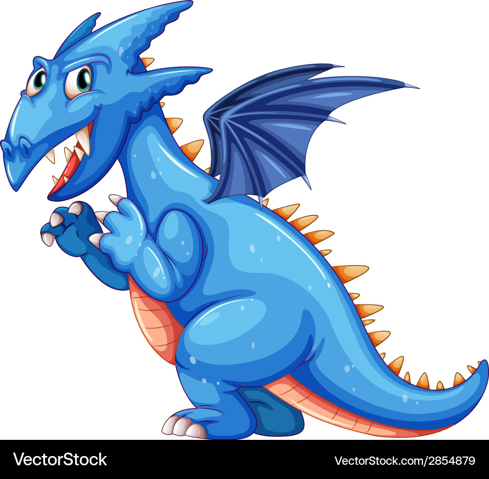Blue dragon Royalty Free Vector Image - VectorStock