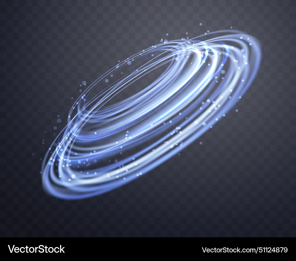Blue magic glowing ring neon realistic energy Vector Image