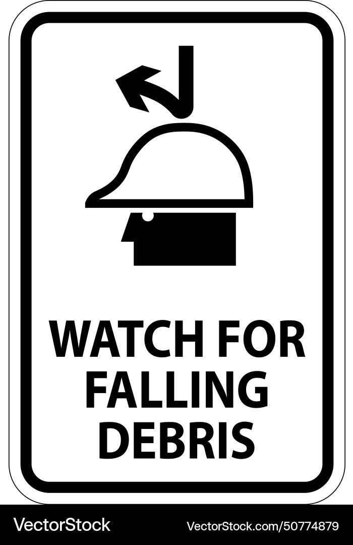 Danger sign watch for falling debris Royalty Free Vector