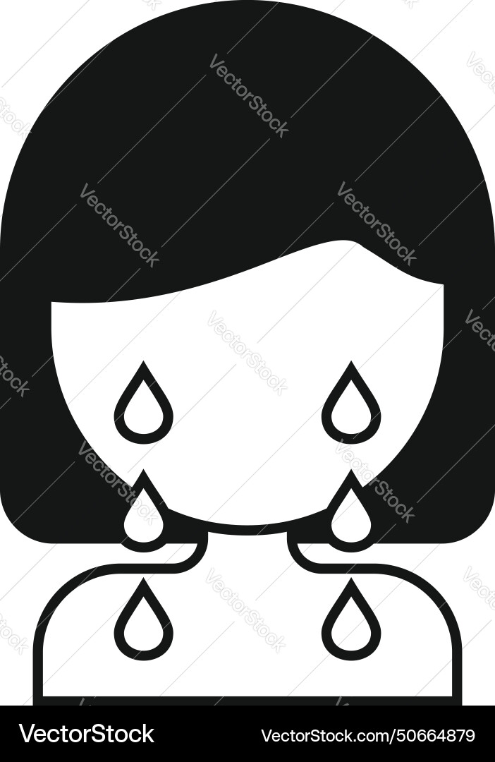 Female depression cry icon simple wife Royalty Free Vector