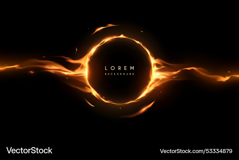 Fire ring on black background Royalty Free Vector Image