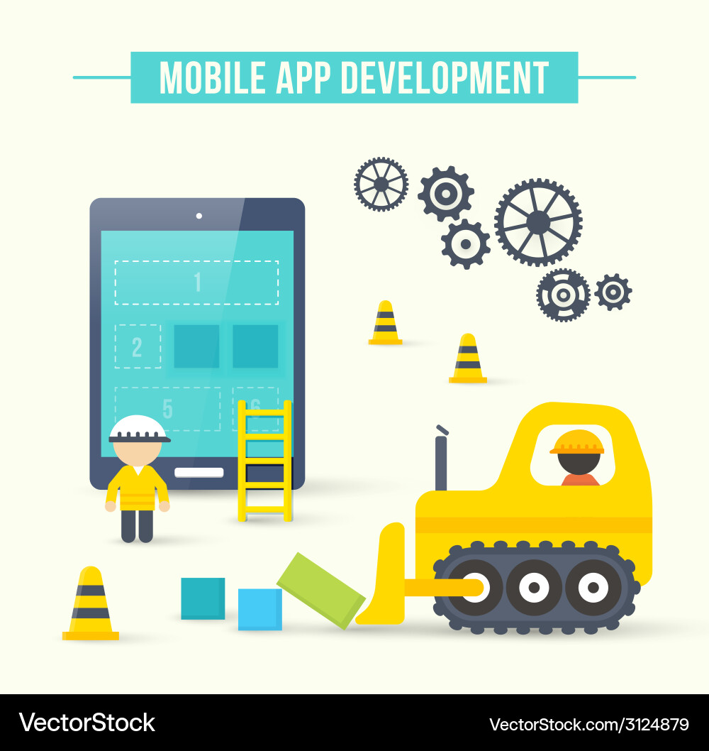 Konzept der mobilen App-Entwicklung Lizenzfreier Vektor