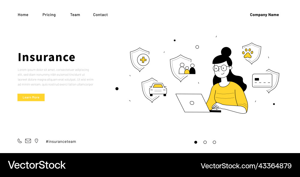 Insurance service doodle web page secure assurance