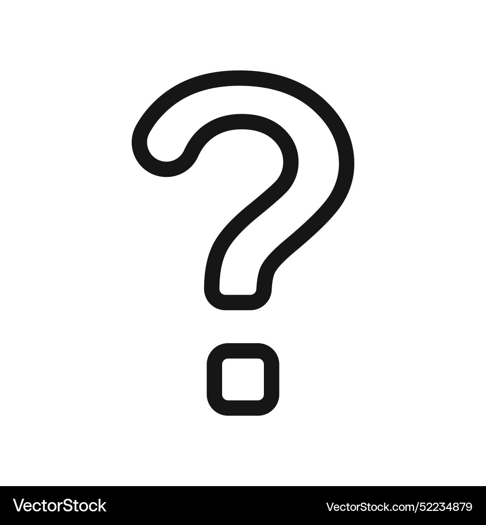 Question mark icon black line art logo Royalty Free Vector