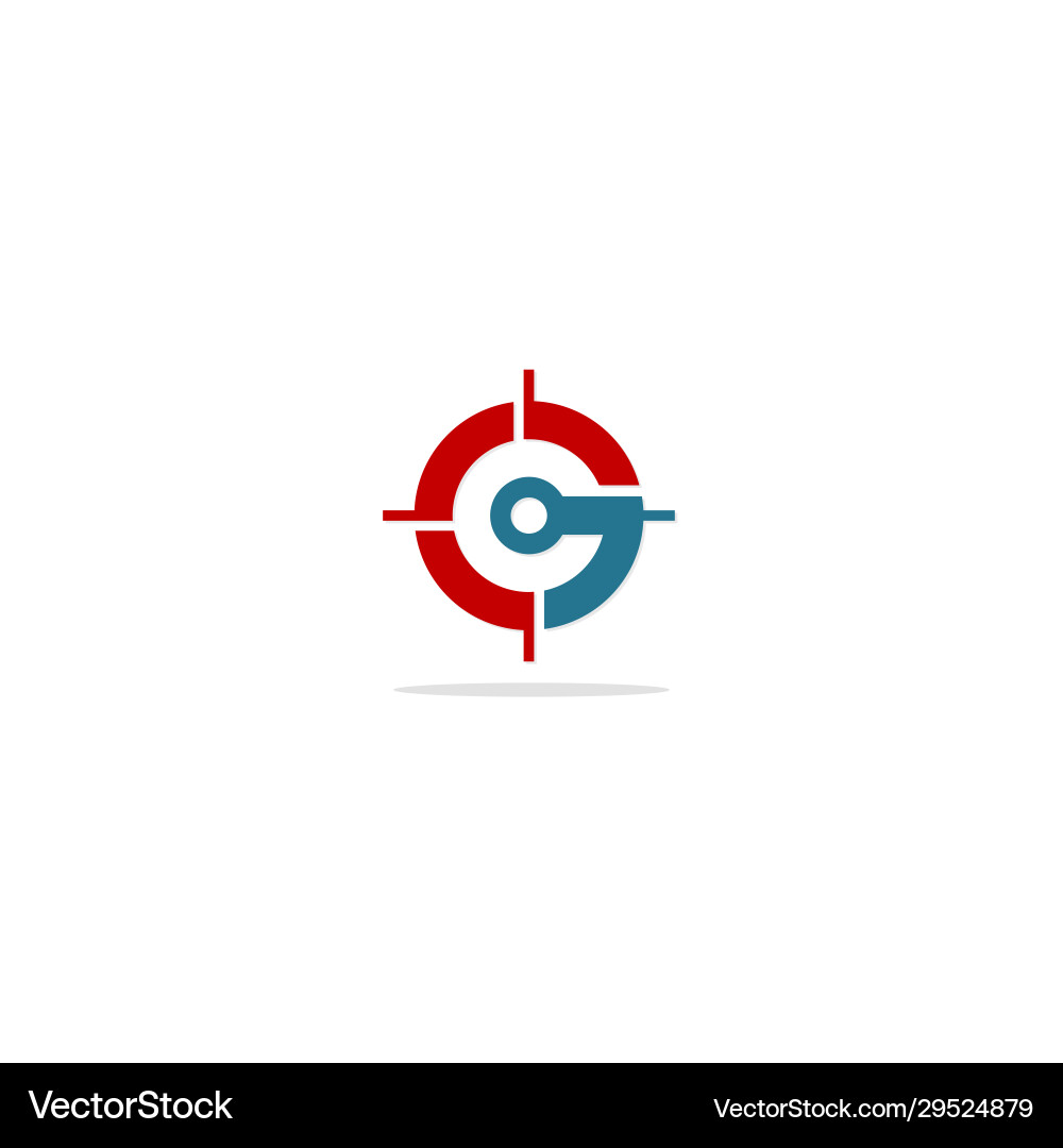 Round target g initial business logo Royalty Free Vector
