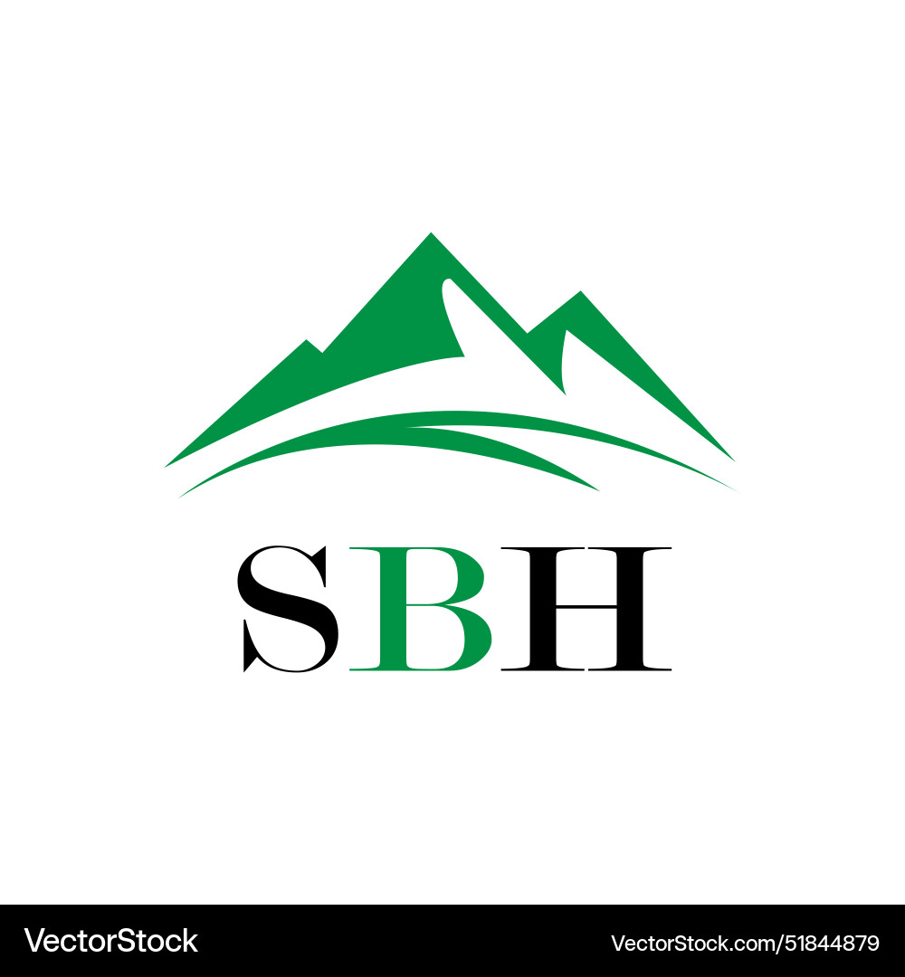 Sbh letter logo design on white background Vector Image