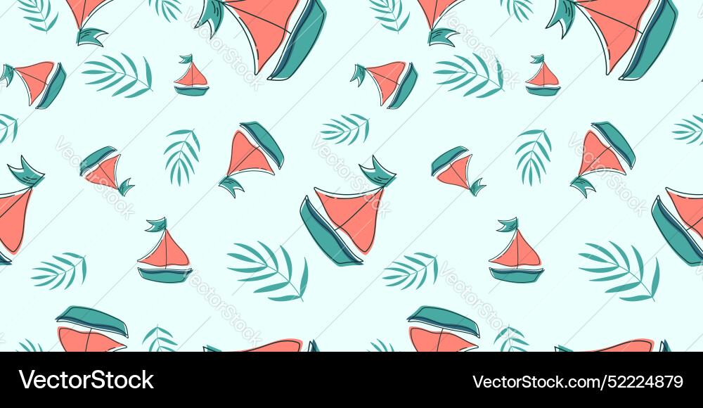 Seamless pattern with tropical summer elements Vector Image