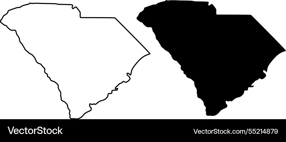 South carolina state map icon design Royalty Free Vector