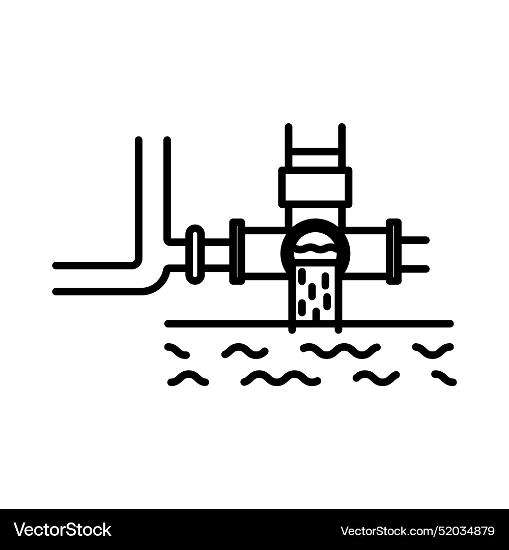 Water supply linear logo mark in black and white Vector Image