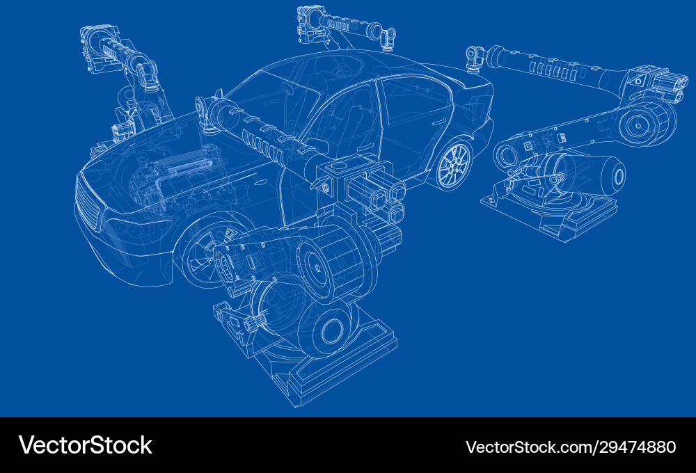 Assembly motor vehicle Royalty Free Vector Image