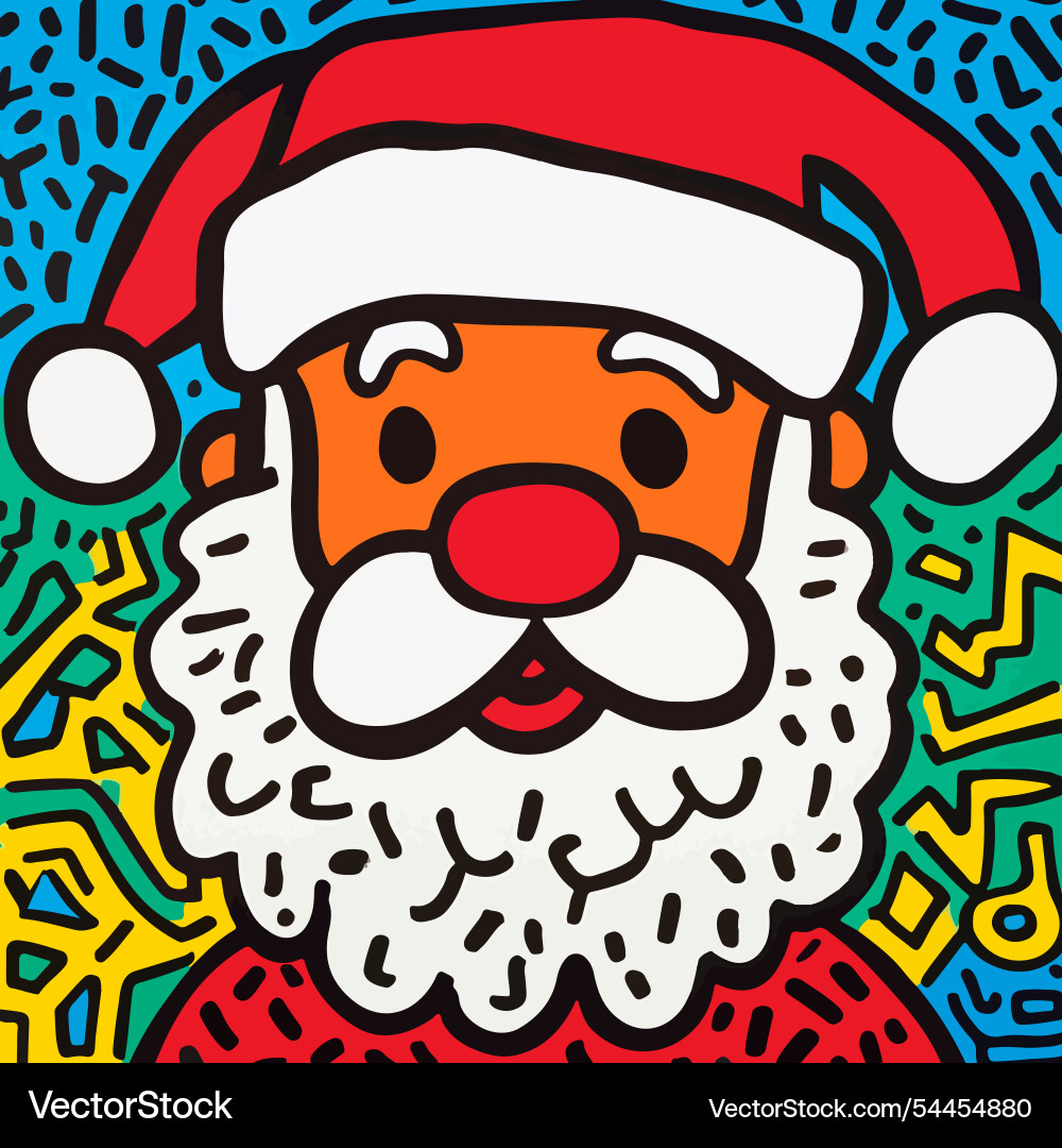Colorful pop art santa claus Royalty Free Vector Image